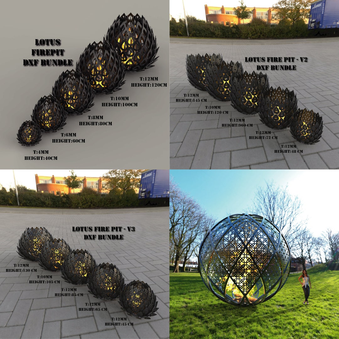 DIY LOTUS Firepit Bundle Welding Project Plans Dxf Bundle, Diy Weld Kit ...