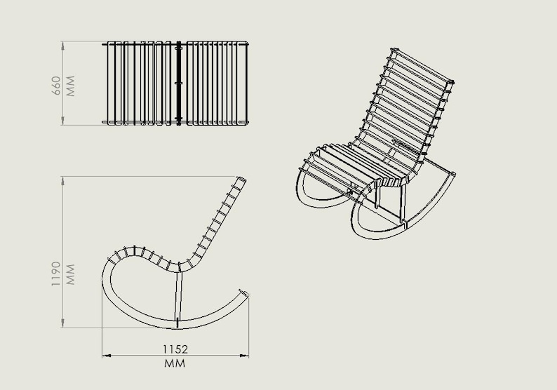 DIY Metal Rocker Chair DXF Welding Kit: CNC Cut Files (digital Download ...