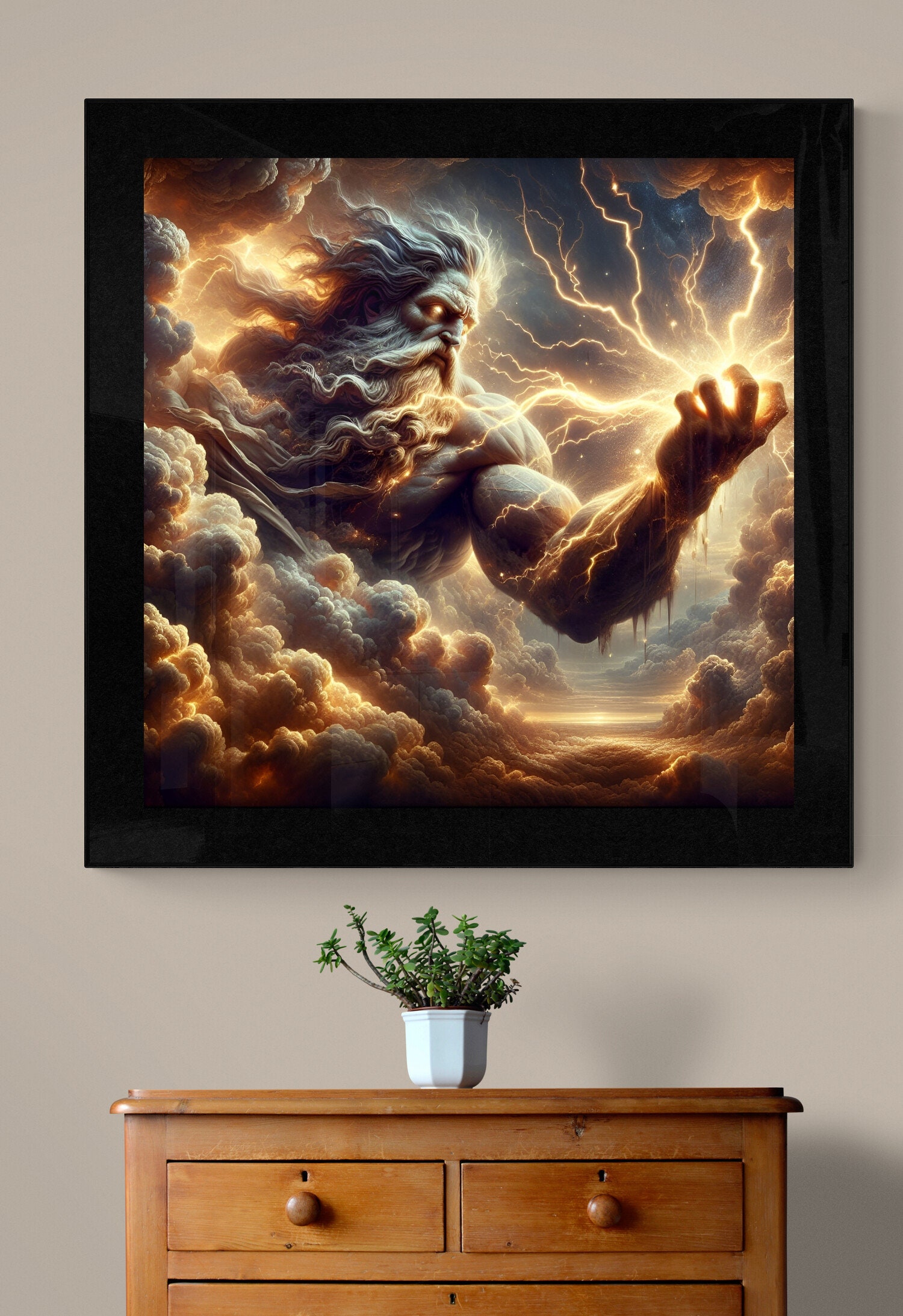 Digital Download God Zeus Art Print Greek Mythology Wall Art Ai Art ...
