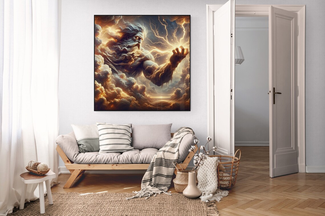 Digital Download God Zeus Art Print Greek Mythology Wall Art Ai Art ...