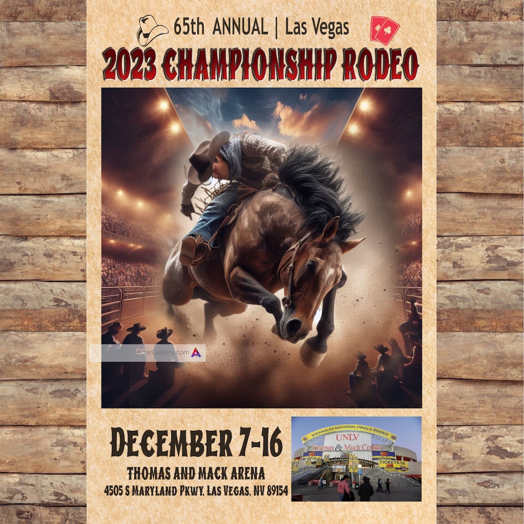 2023 RODEO Championship Poster | 20"x30" | BRONC Rider| Nfr | #3 in ...