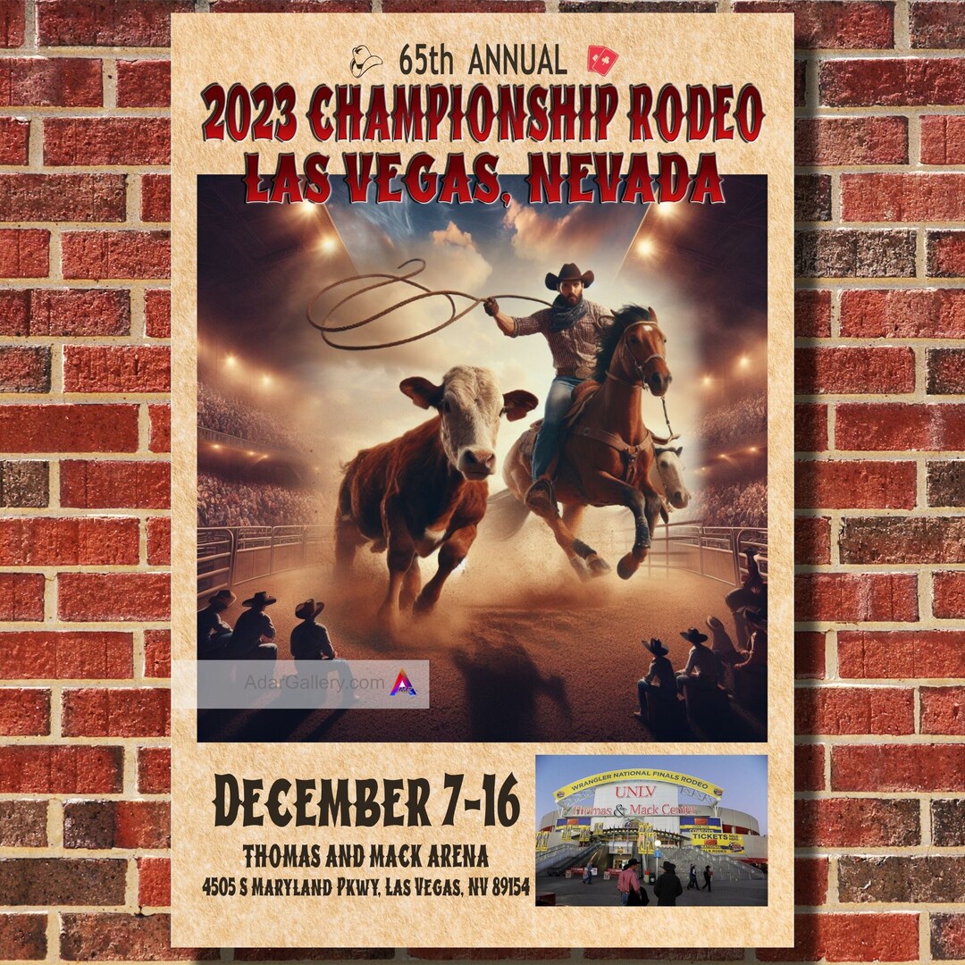 2023 RODEO Championship Poster CALF Roper Cowboy Nfr - Etsy
