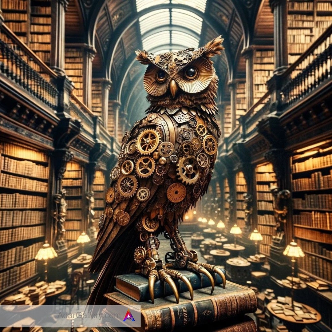 Steampunk Art Owl Hootie: | Wall Hanging | Owl Art | Wall Owl Art ...