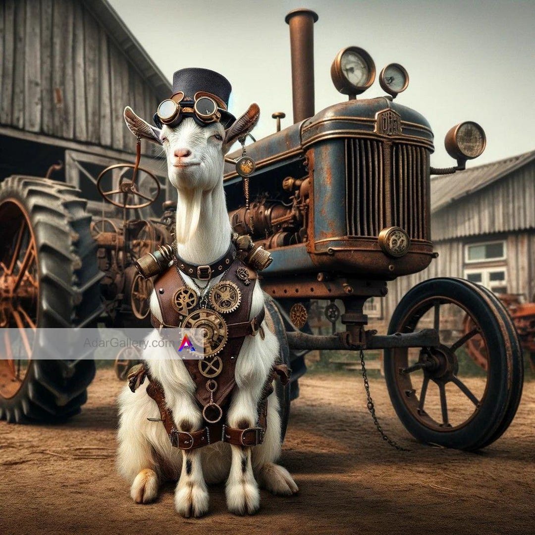 Steampunk Goat Norm: Steam Punk Art | Futuristic Wall Hanging | Antique ...