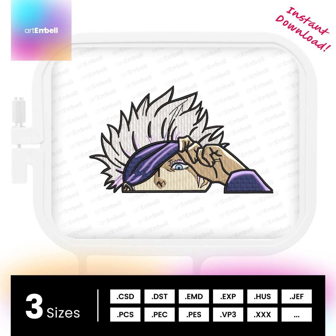 Satoru Gojo Anime Machine Embroidery Design Inspired by 'jujutsu Kaisen ...