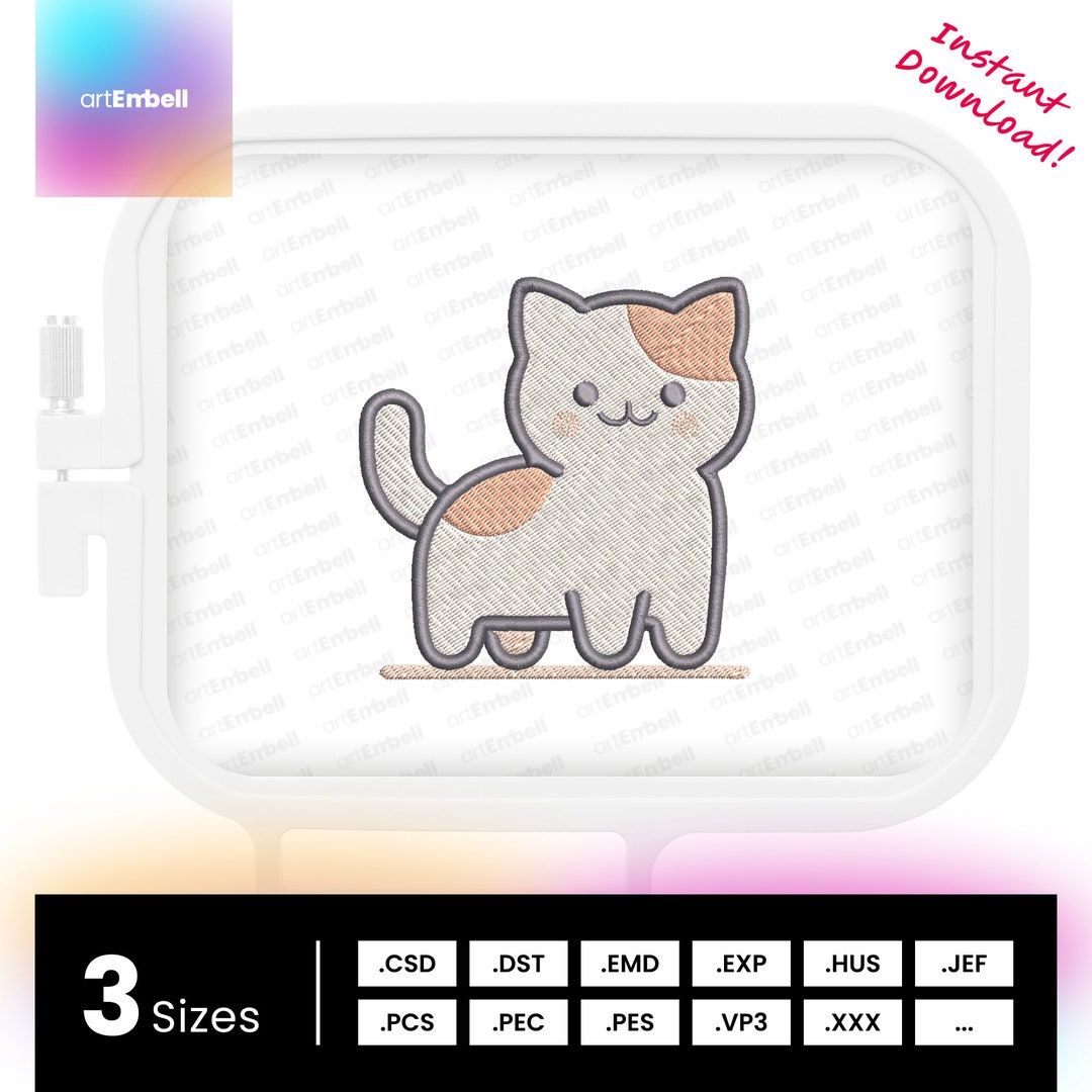 Kitten Embroidery Design for Machines Cute Baby Cat Pets Embroidery for ...
