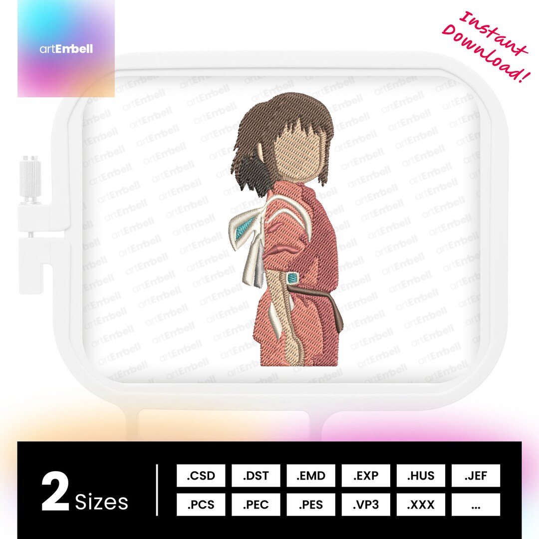 Chihiro Anime Machine Embroidery Design Inspired by 'spirited Away ...