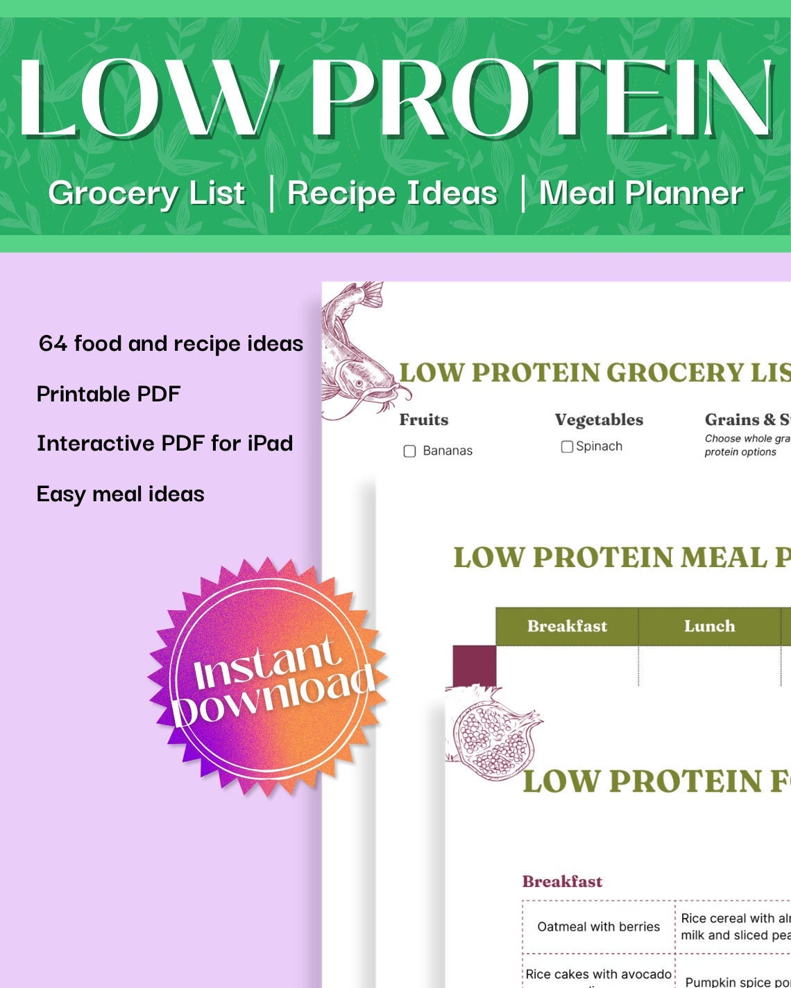 Low Protein Food List | Low Protein Diet | Low Protein Grocery List ...