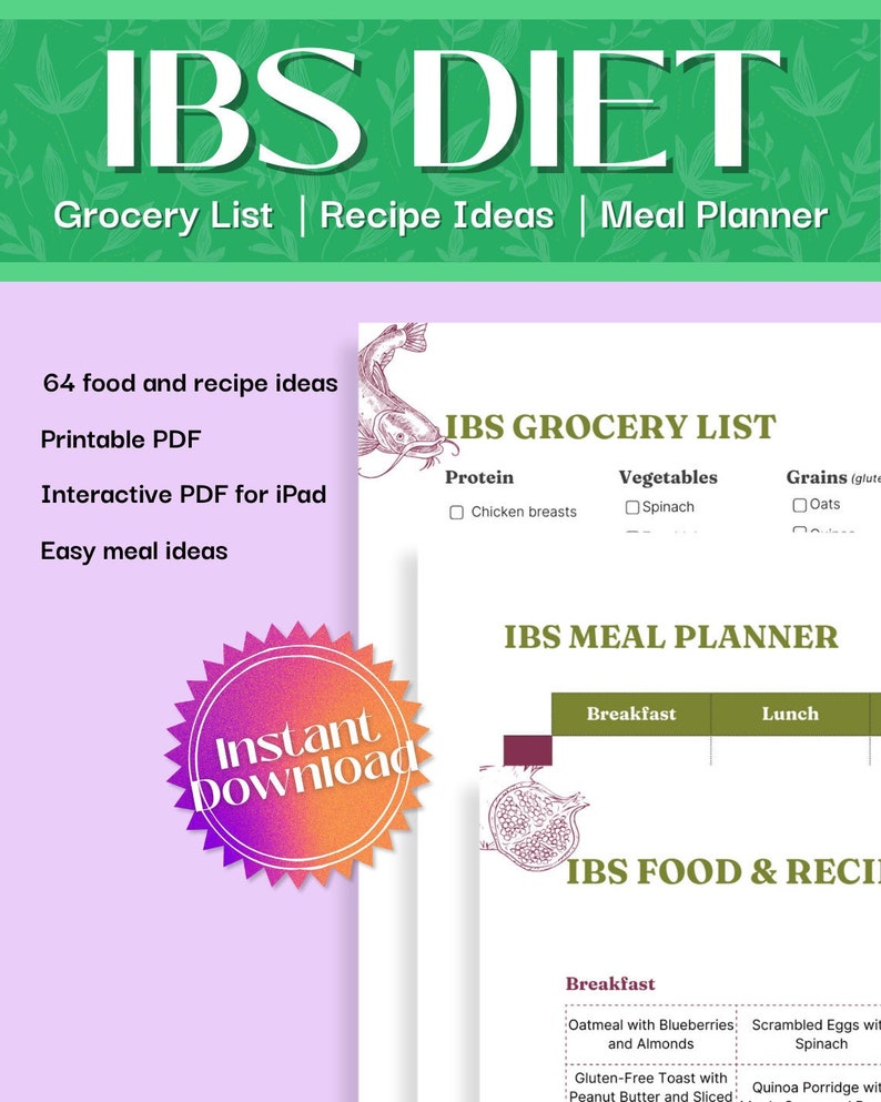 IBS Friendly Food List IBS Grocery List IBS Diet Guide Ibs Food Planner ...
