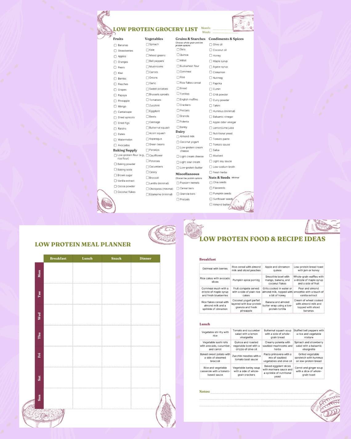 Low Protein Food List | Low Protein Diet | Low Protein Grocery List ...