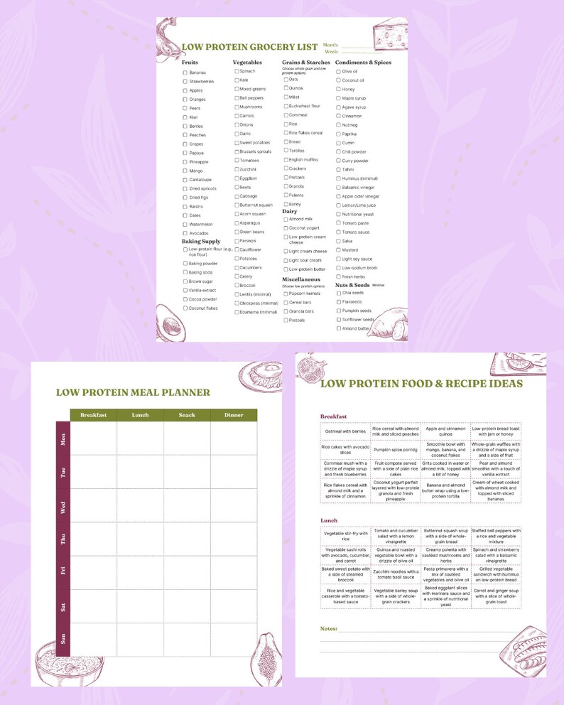 Low Protein Food List | Low Protein Diet | Low Protein Grocery List ...