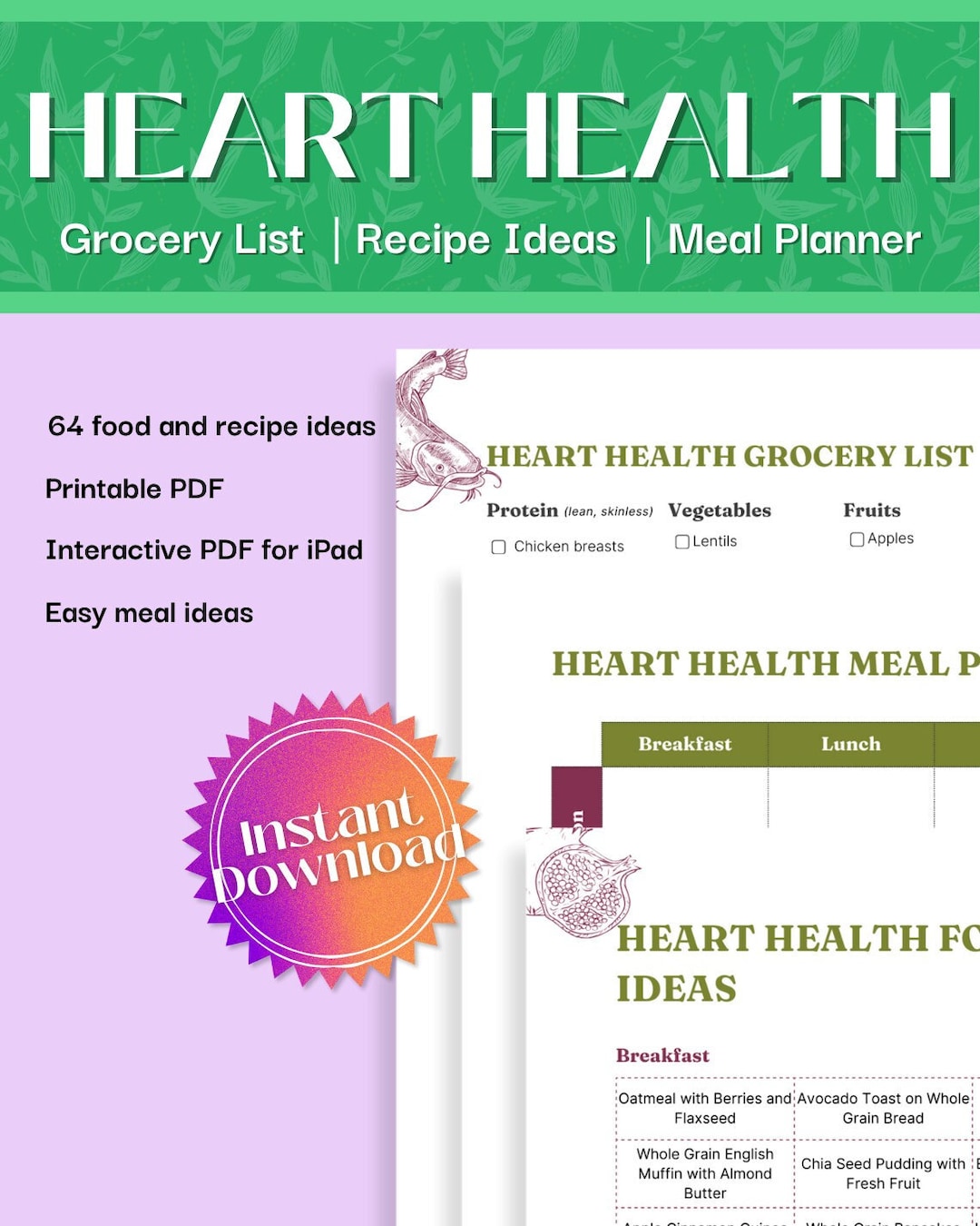 Heart Health Diet Plan | Heart Healthy Foods | Heart Health Grocery ...