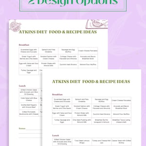 Atkins Diet Planner | Recipes, Grocery List, Meal Plan (printable ...