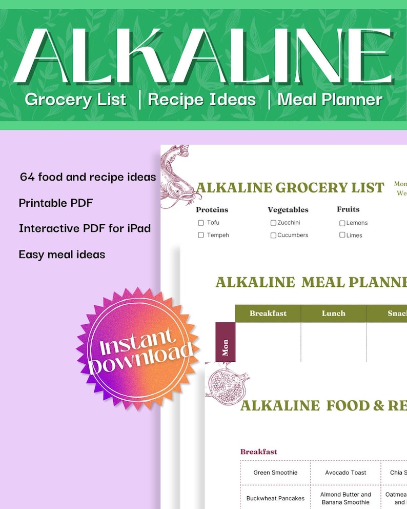 Alkaline Foods List | Alkaline Diet Plan | Alkaline Meal Plan ...
