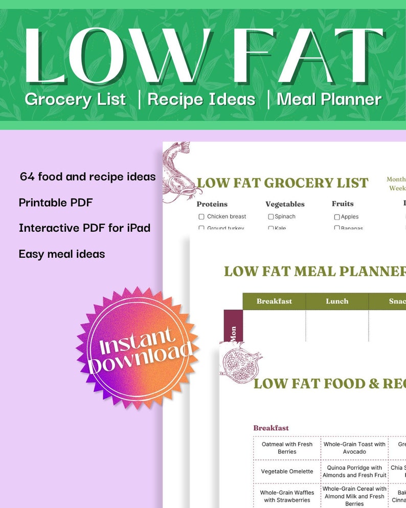 Low Fat Meals | Low Fat Foods List | Low Fat Food Grocery List | Low ...