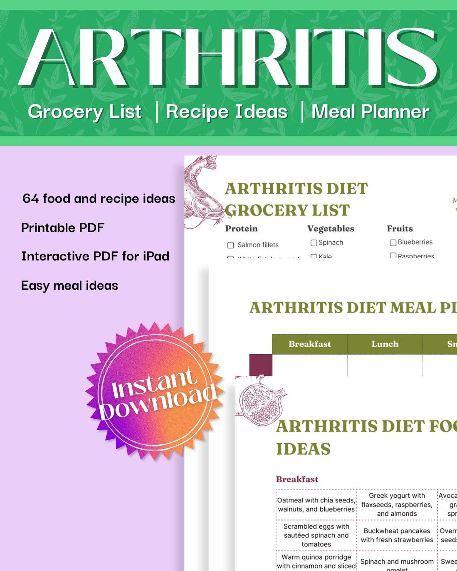 Arthritis Food List | Arthritis Diet Guide | Arthritis Grocery List ...