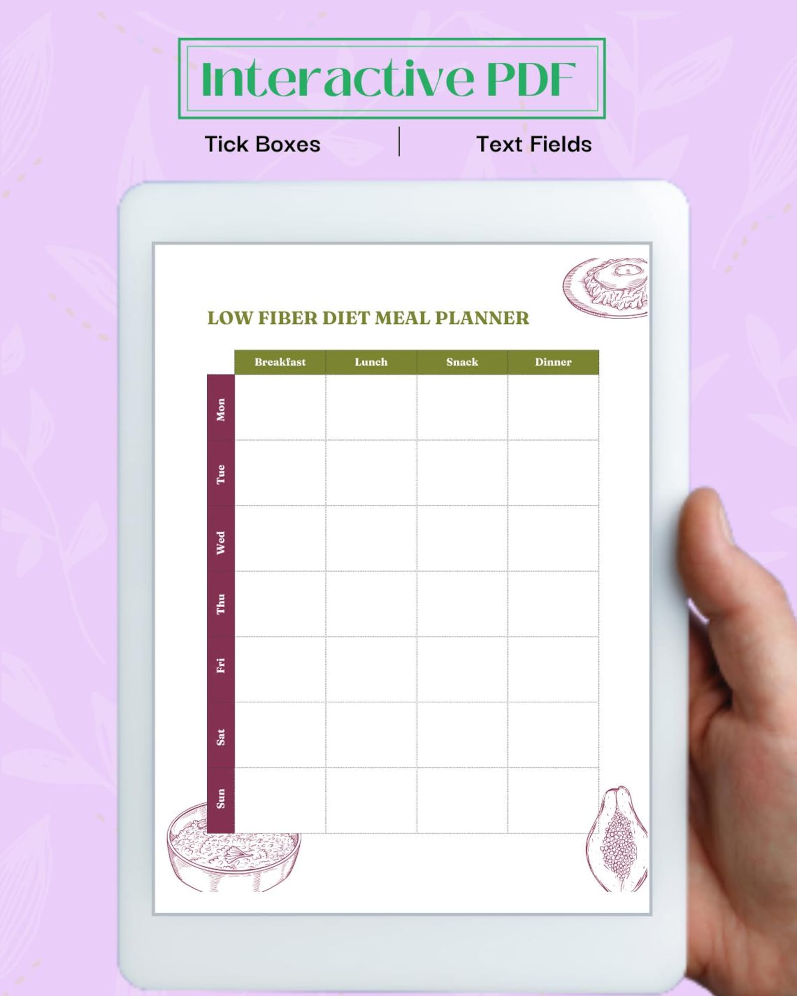 Low Fiber Diet Guide | Grocery List, Meal Plan, Recipes (printable PDF ...