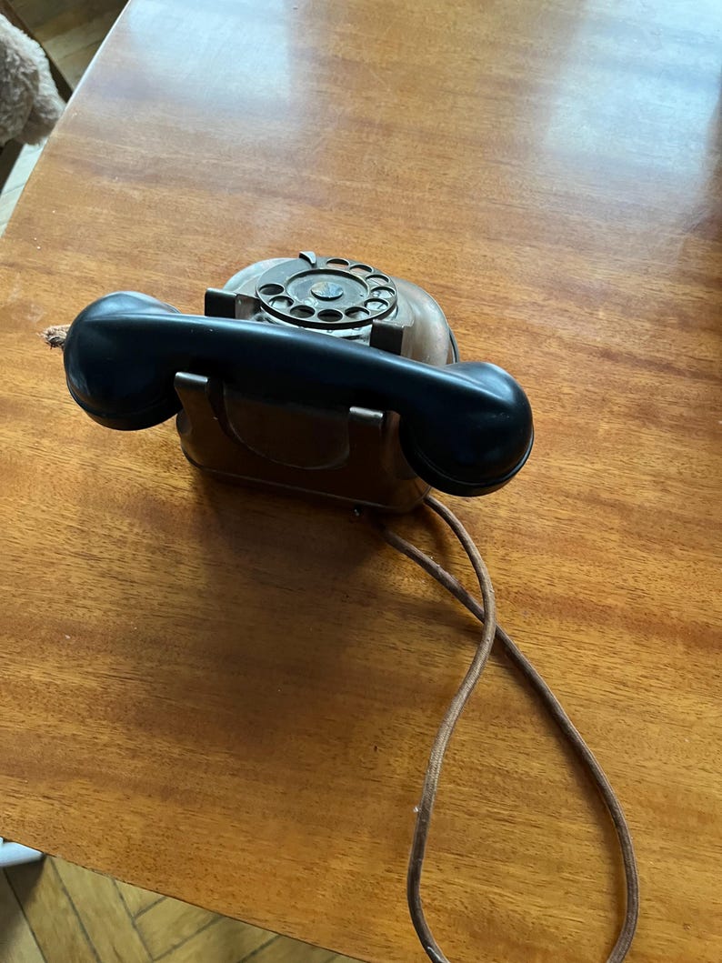 Old Copper and Bakelite Dial Telephone - Etsy