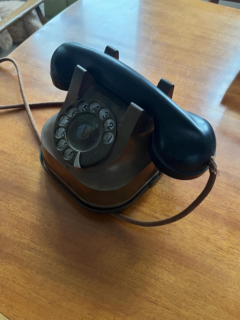 Old Copper and Bakelite Dial Telephone - Etsy