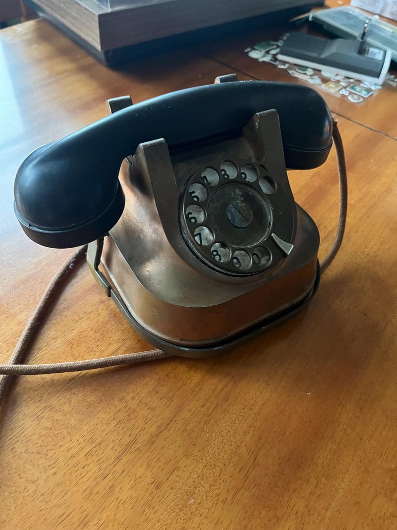 Old Copper and Bakelite Dial Telephone - Etsy