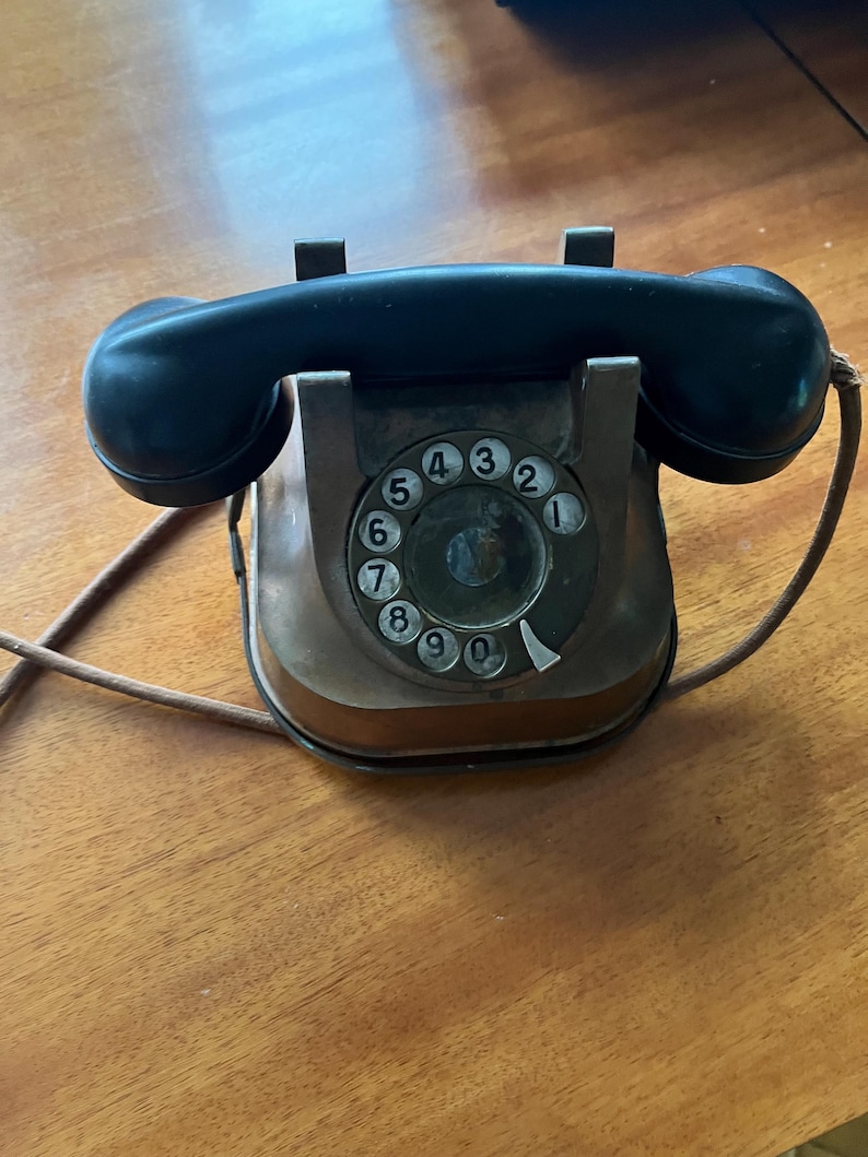 Old Copper and Bakelite Dial Telephone - Etsy