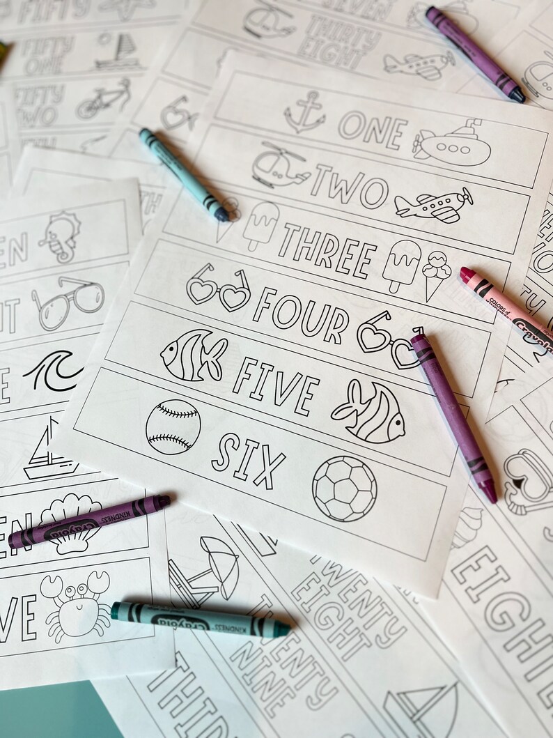 Summer Countdown Calendar Paper Chain Printable for Kids Color Your Own ...