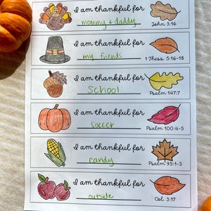 Thanksgiving Paper Chain Printable Kids Countdown Fall Calendar ...