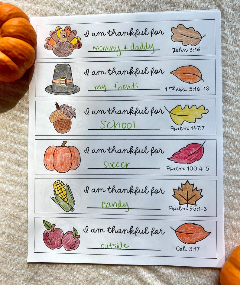 Thanksgiving Paper Chain Printable Kids Countdown Fall Calendar ...