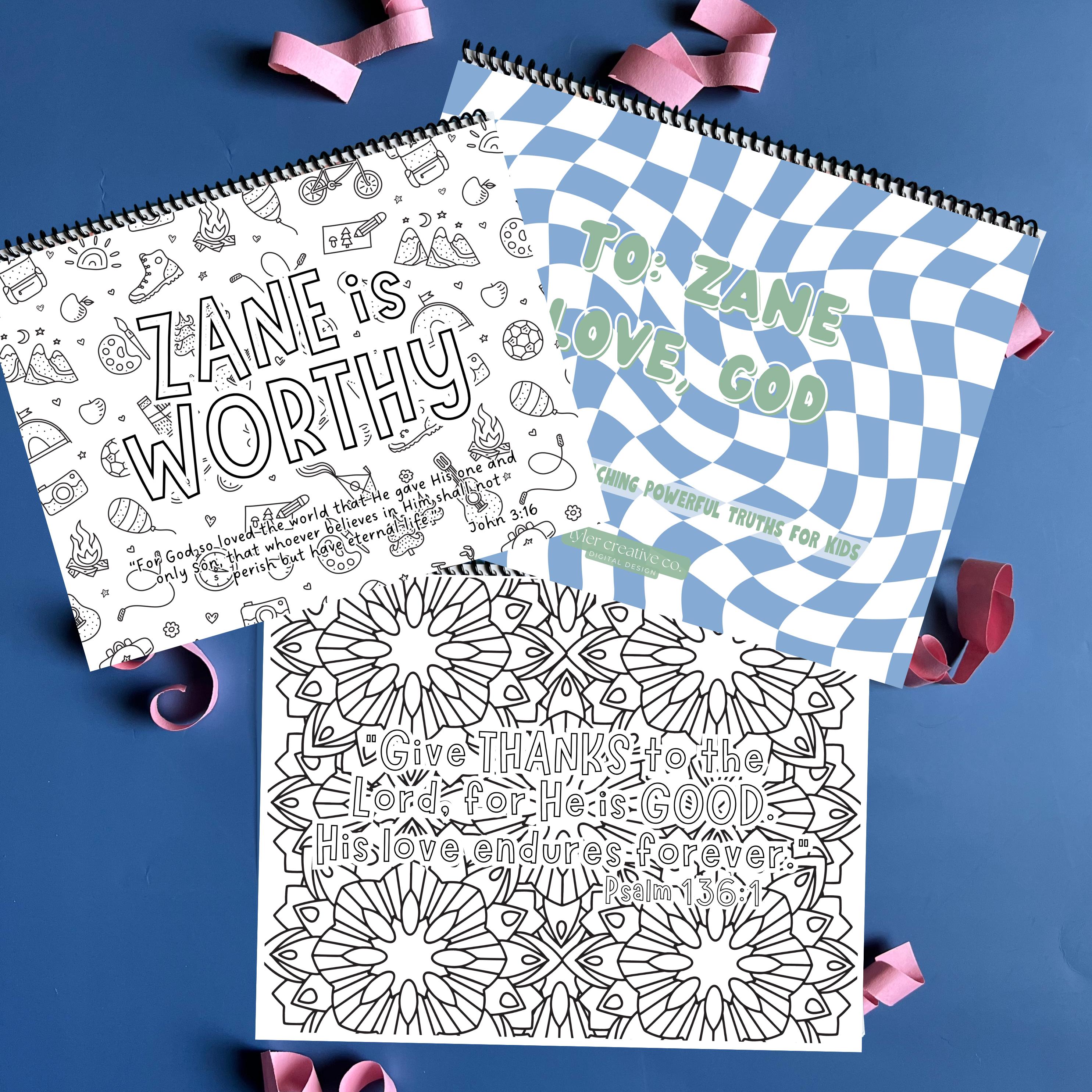 MESS FREE Bible Verse Personalized Positive Affirmations Coloring Book ...