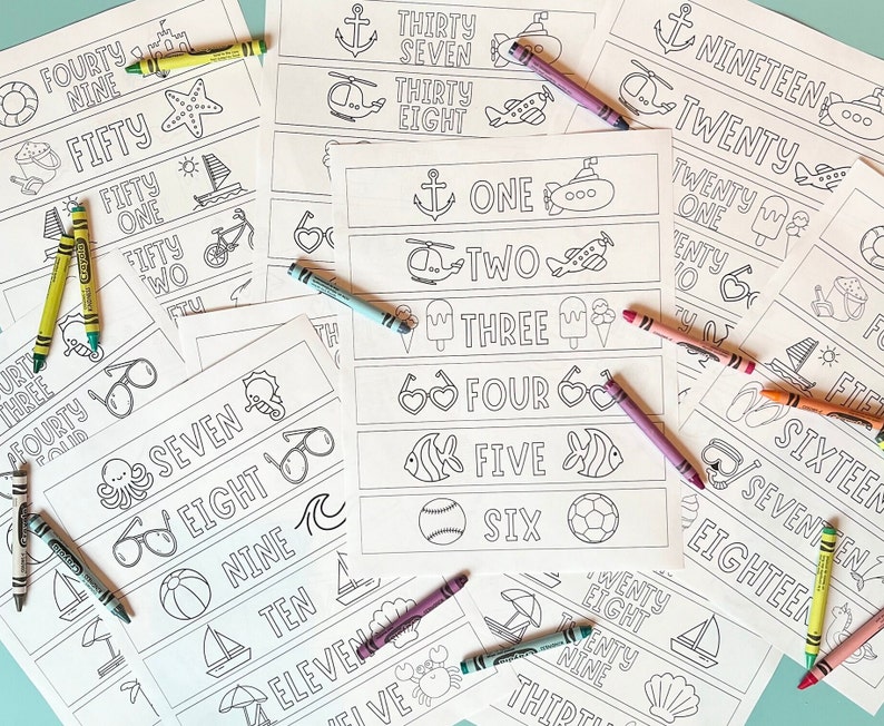 Summer Countdown Calendar Paper Chain Printable for Kids Color Your Own ...