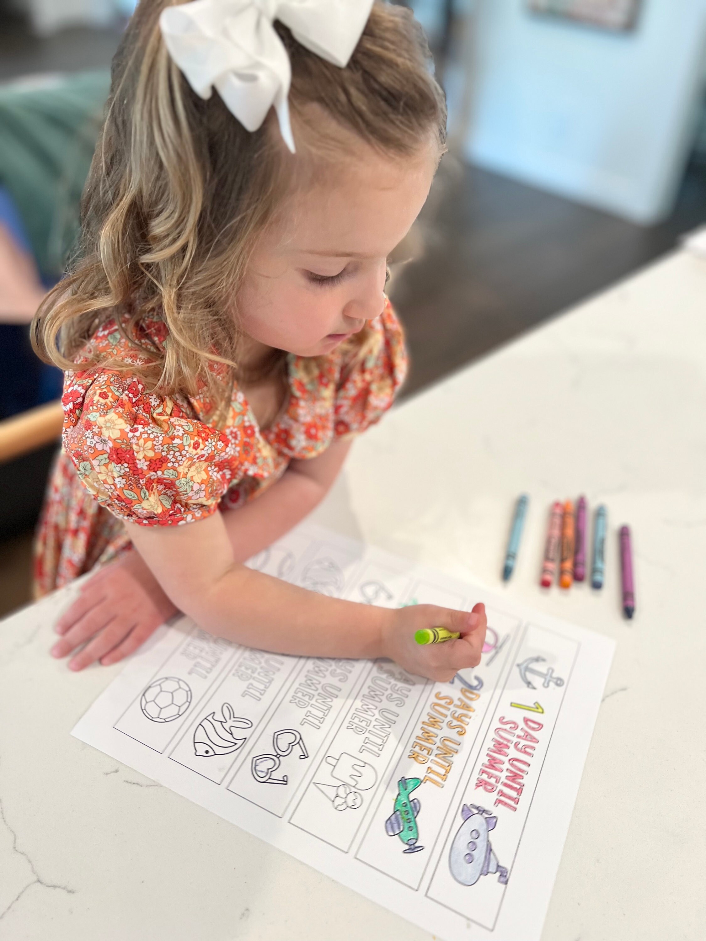 Summer Countdown Calendar Paper Chain Printable for Kids Color Your Own ...