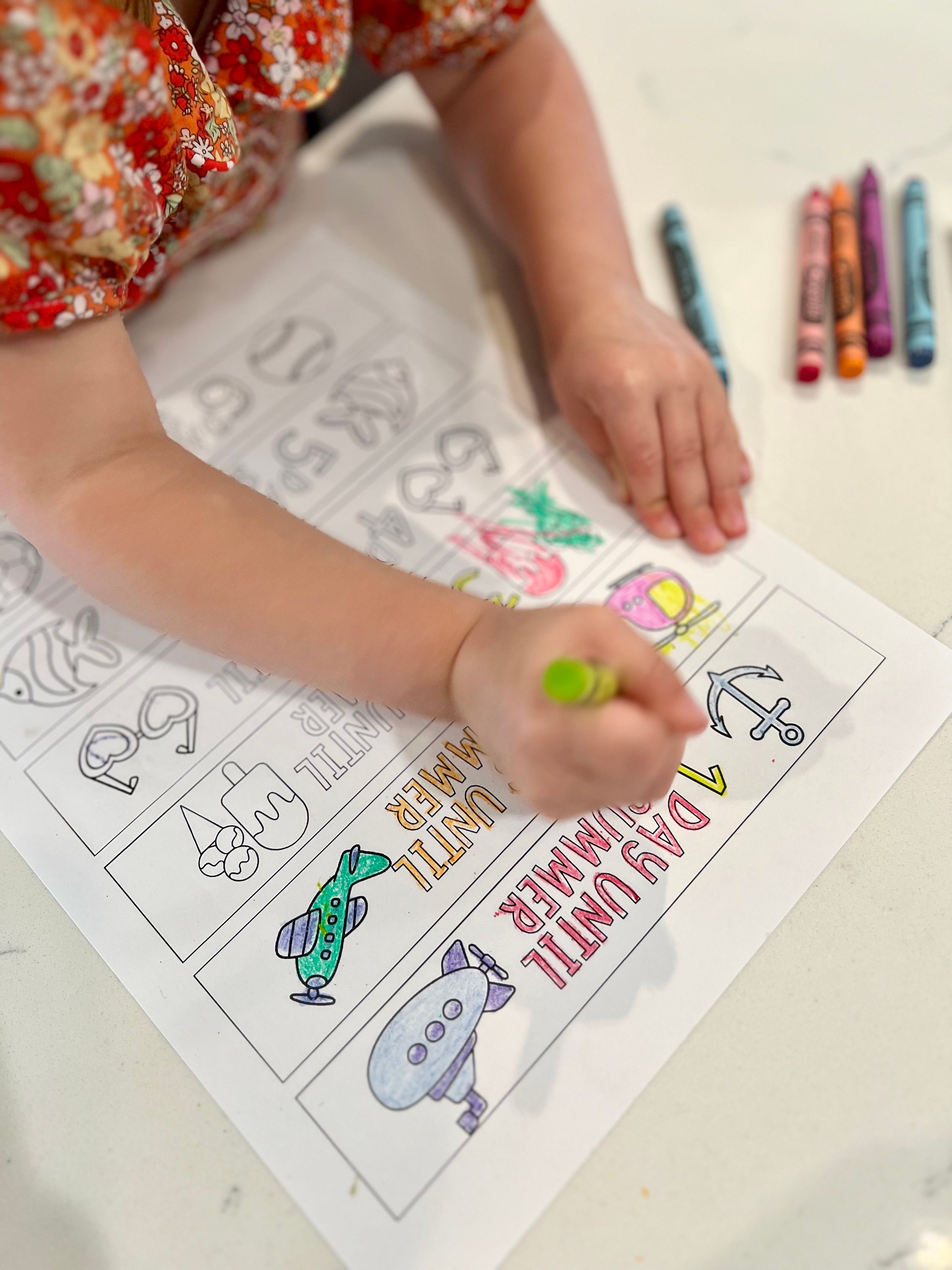 Summer Countdown Calendar Paper Chain Printable for Kids Color Your Own ...