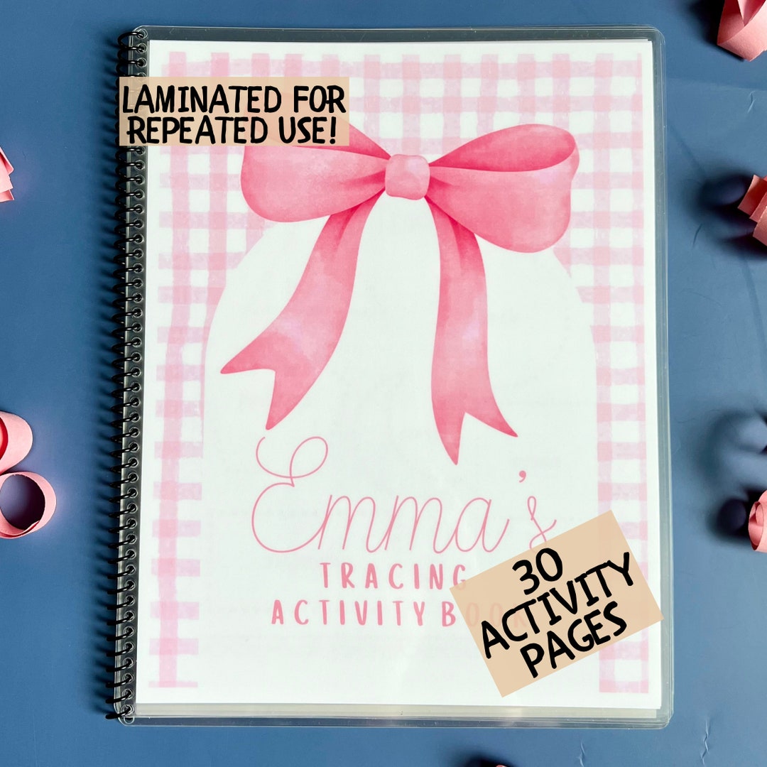 Custom Kids Name Laminated Activity Book Personalized Tracing Book ...