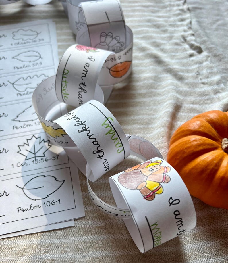 Thanksgiving Paper Chain Printable Kids Countdown Fall Calendar ...