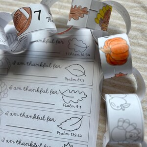 Thanksgiving Paper Chain Printable Kids Countdown Fall Calendar ...