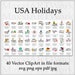 Yearly USA Holiday and Celebration Bundle Svg Stickers Png Collection ...