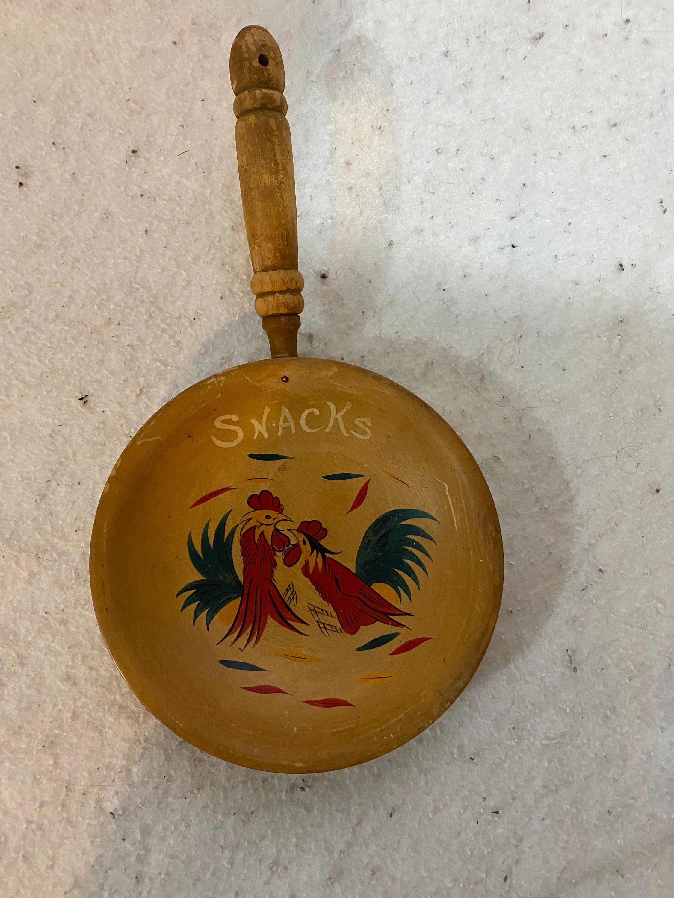MCM Wooden Hanging Rooster Snack Bowl - Etsy