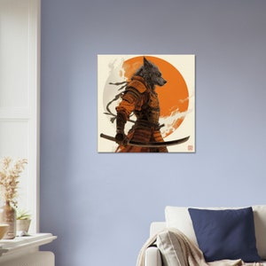 Canvas Print | Samurai Werewolf in Moonlight | Mythical Decor ...