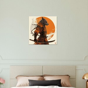 Canvas Print | Samurai Werewolf in Moonlight | Mythical Decor ...