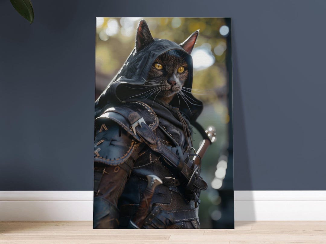 Fantasy Tabaxi Rogue Cat Epic Armor Dungeon RPG | Wall Art | Canvas ...