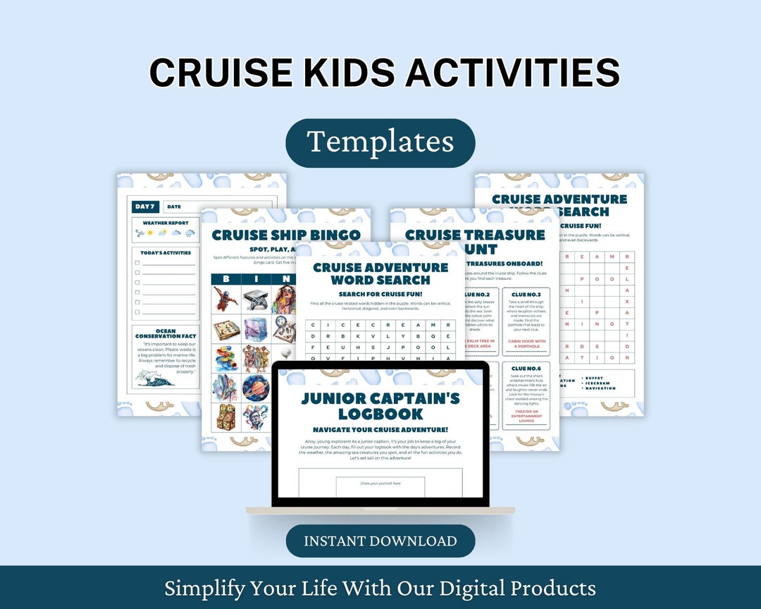 Cruise Ship Bingo Kids Worksheet, Cruise Template Kids Learning ...