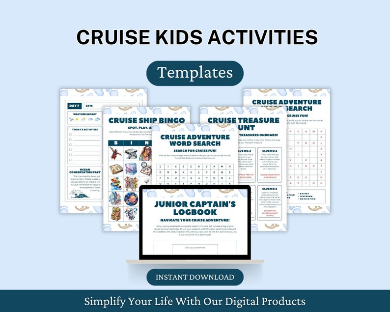 Cruise Ship Bingo Kids Worksheet, Cruise Template Kids Learning ...