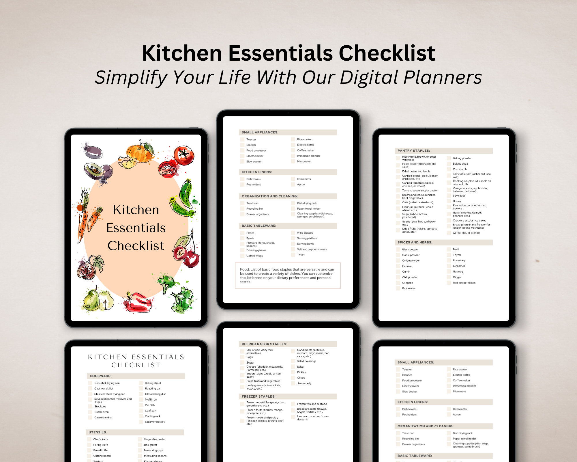 Editable Kitchen Inventory Checklist Canva Template for Pantry ...