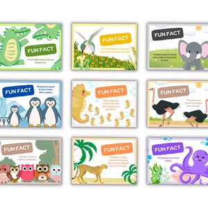 Lunchbox Notes for Kids, 50 Animal Themed Lunch Box Facts, Kids ...