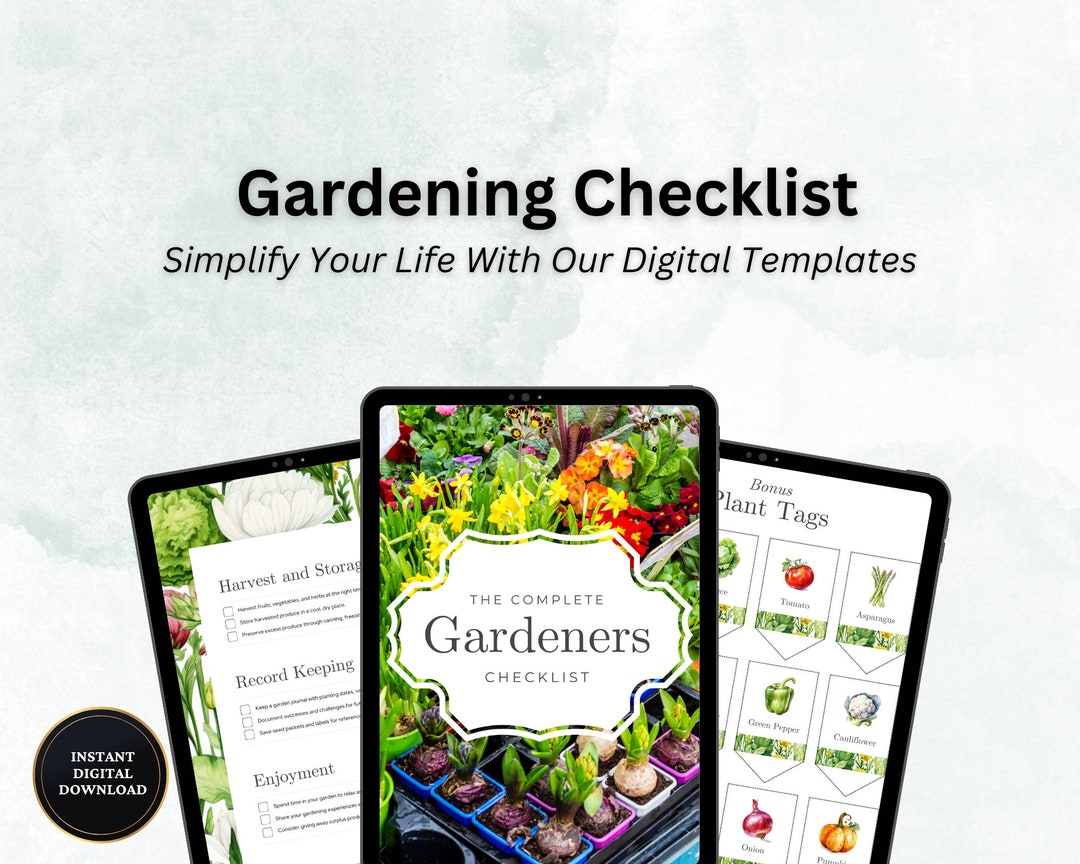 Gardening Planner Checklist, Gardening Checklist Template, Canva ...