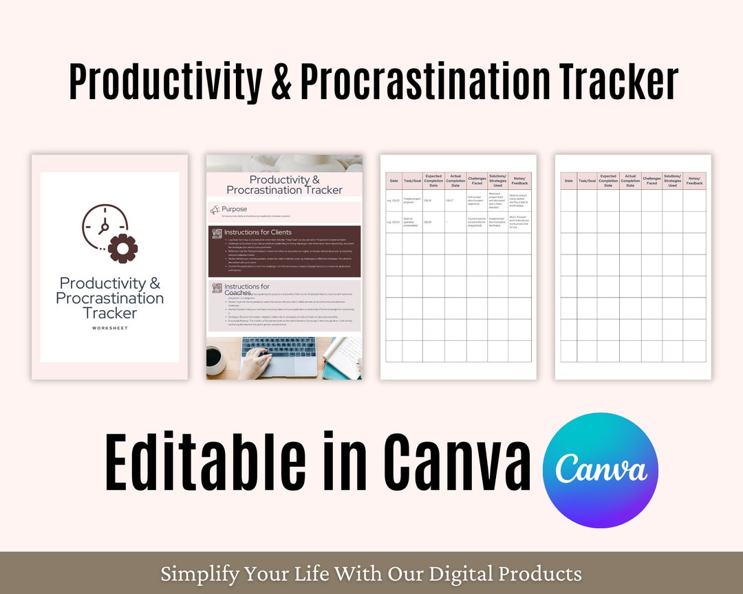 Goal Worksheet, Productivity Compass Worksheet, Daily Task Tracker ...