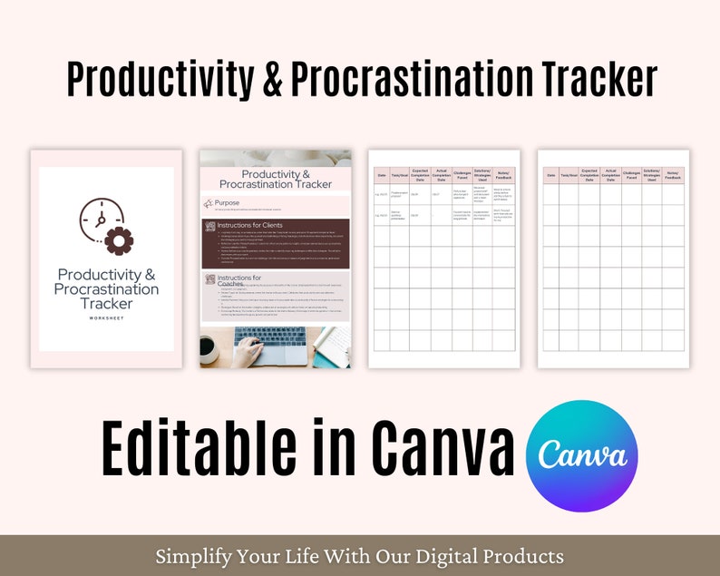 Goal Worksheet, Productivity Compass Worksheet, Daily Task Tracker ...