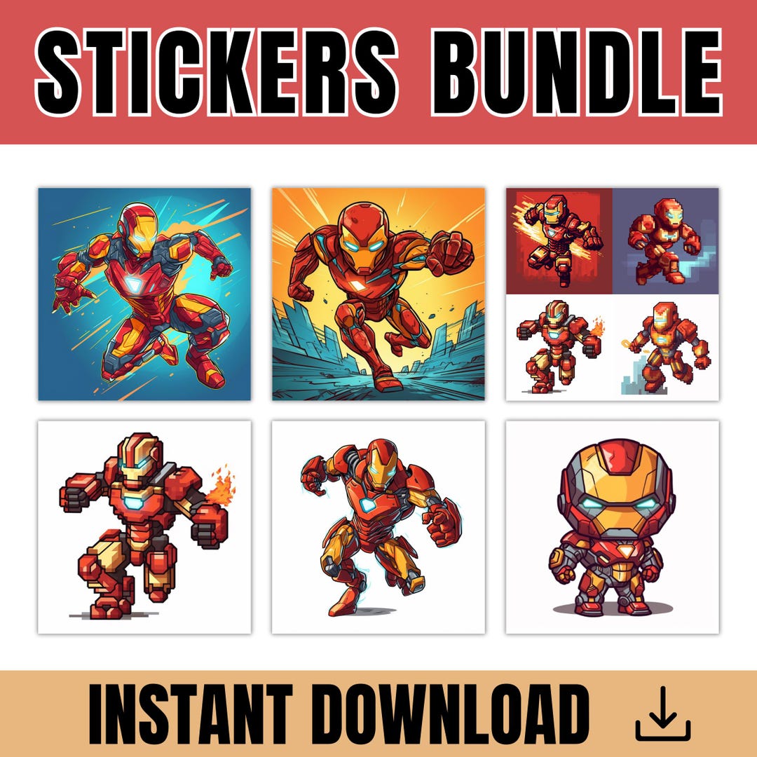 Iron Man Armor Sticker, Digital Avengers Stickers, Gaming Sticker ...