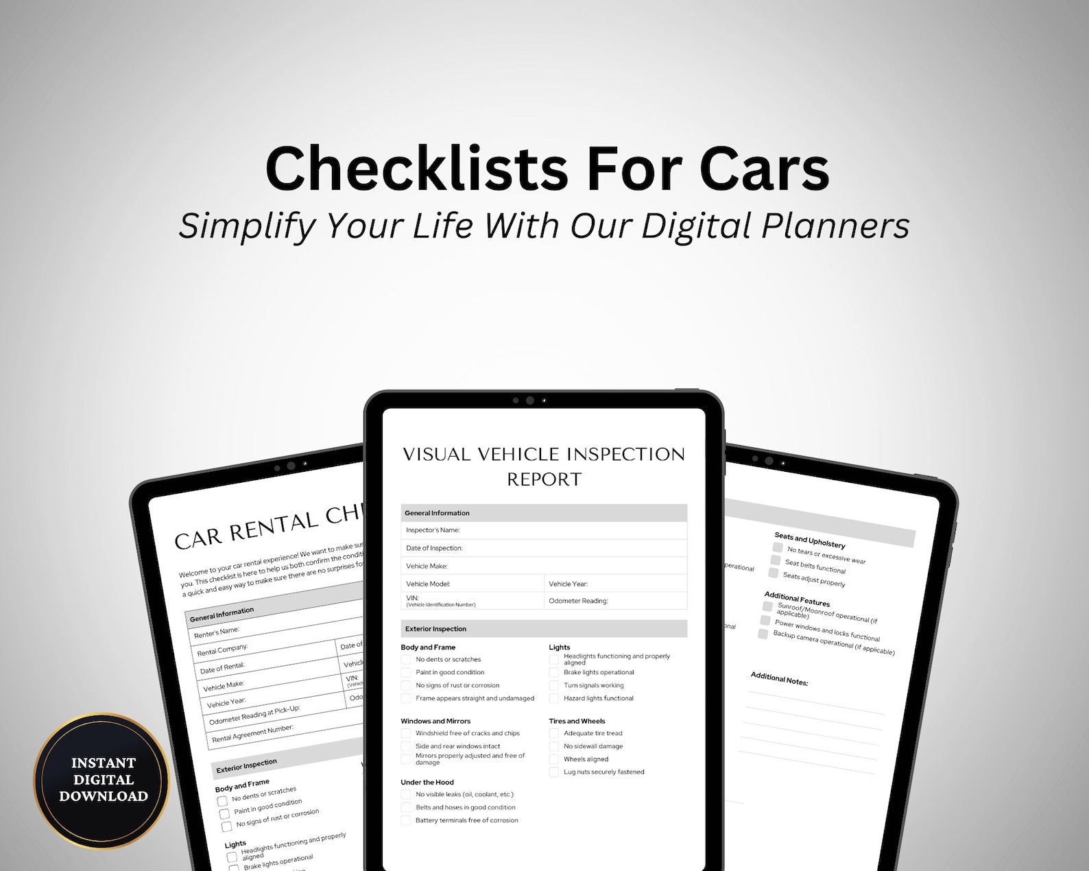 Vehicle Inspection Sheet, Editable Inspection Report, Auto Inspection ...