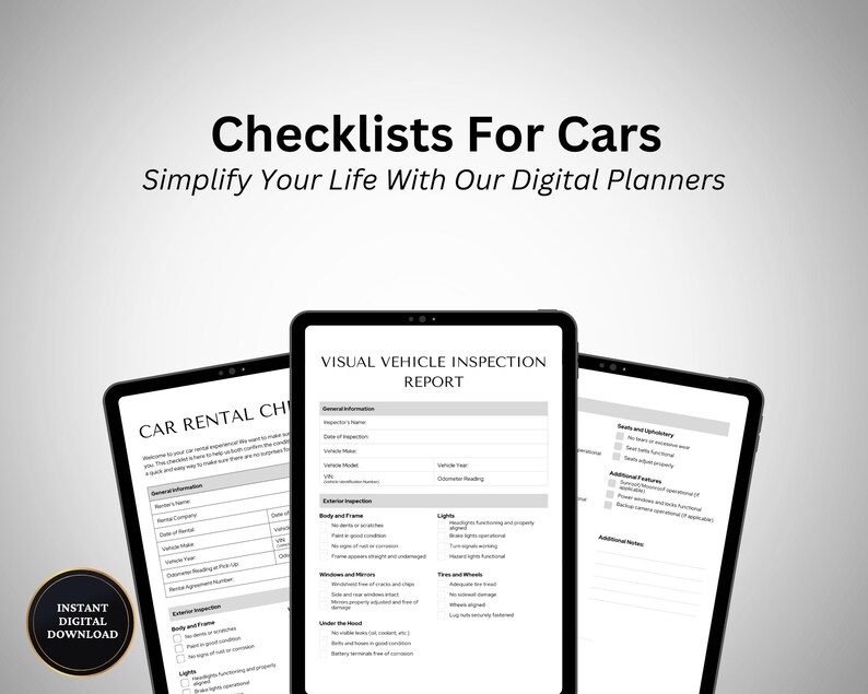 Vehicle Inspection Sheet, Editable Inspection Report, Auto Inspection ...